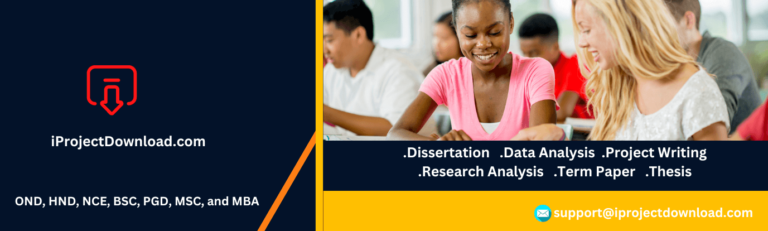 iProject Download - Project Topics and Master PDF | Chapters 1 to 5